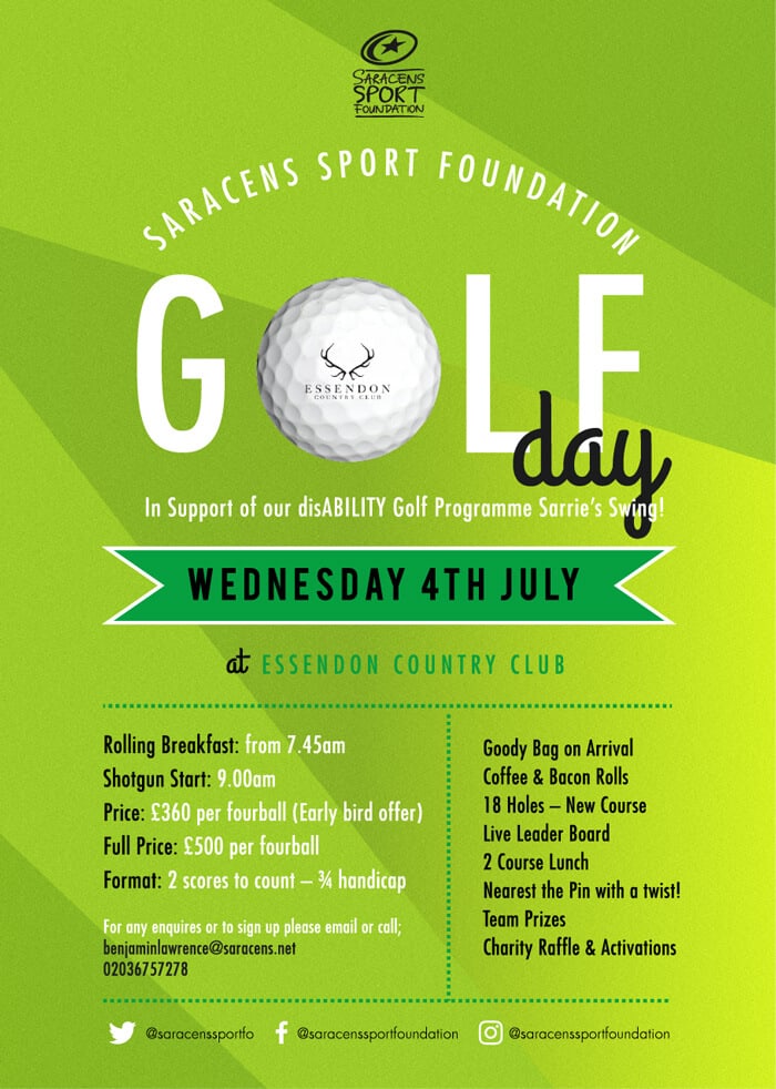 SARACENS SPORT FOUNDATION GOLF DAY 2018